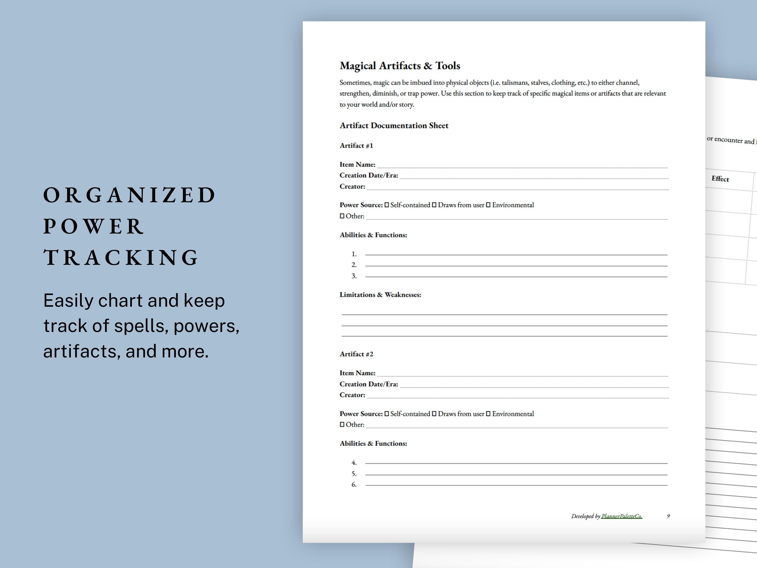 Fantasy Magic System Planner | Worldbuilding Template | Author Writing ...