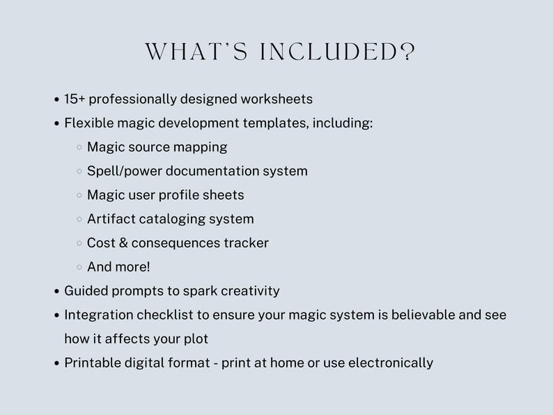 Fantasy Magic System Planner | Worldbuilding Template | Author Writing ...