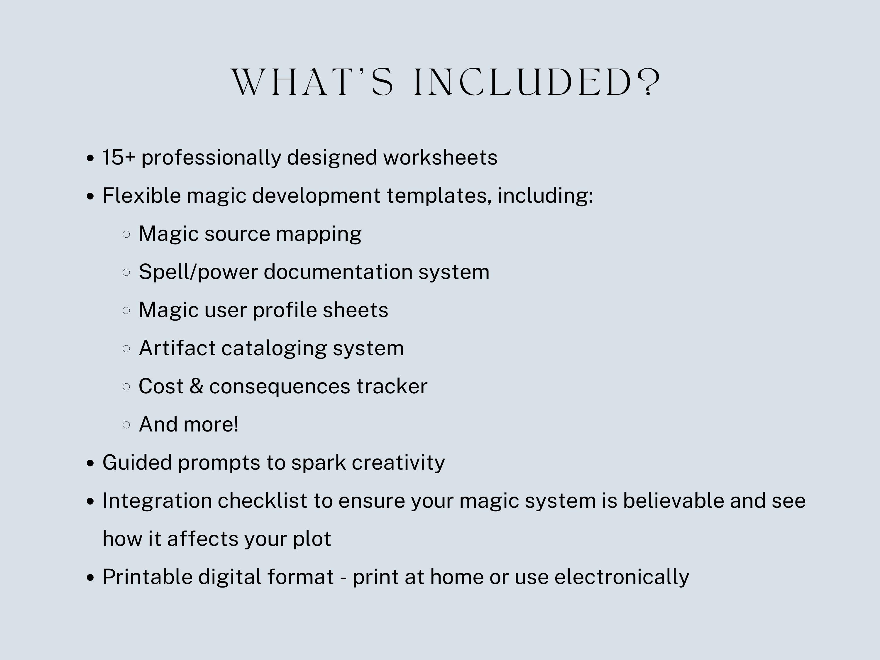 Fantasy Magic System Planner | Worldbuilding Template | Author Writing ...
