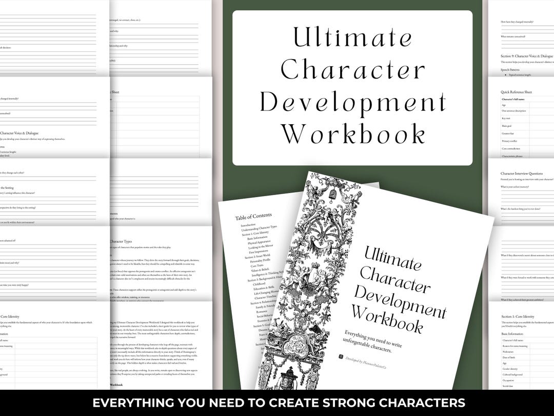 Ultimate Character Development Writing Workbook for Writers | Novel ...