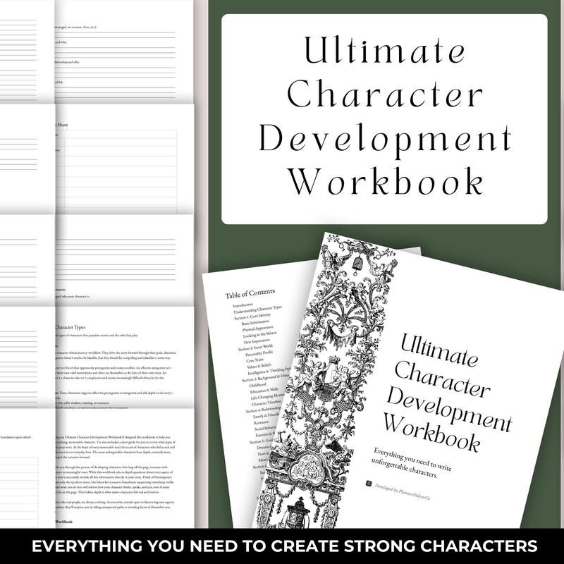 Printable Character Workbook - Etsy