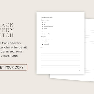 Character Development Printable Workbook for Writers | Novel Writing ...