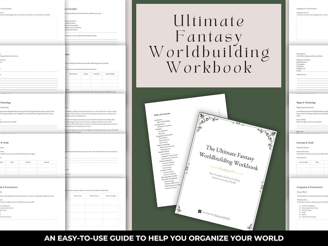 Ultimate Fantasy World-building Workbook | Novel Planning Journal | 20 ...