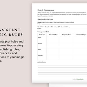 Fantasy Magic System Planner | Worldbuilding Template | Author Writing ...
