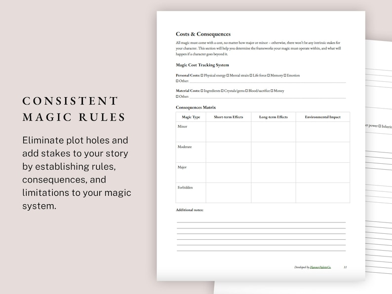 Fantasy Magic System Planner | Worldbuilding Template | Author Writing ...