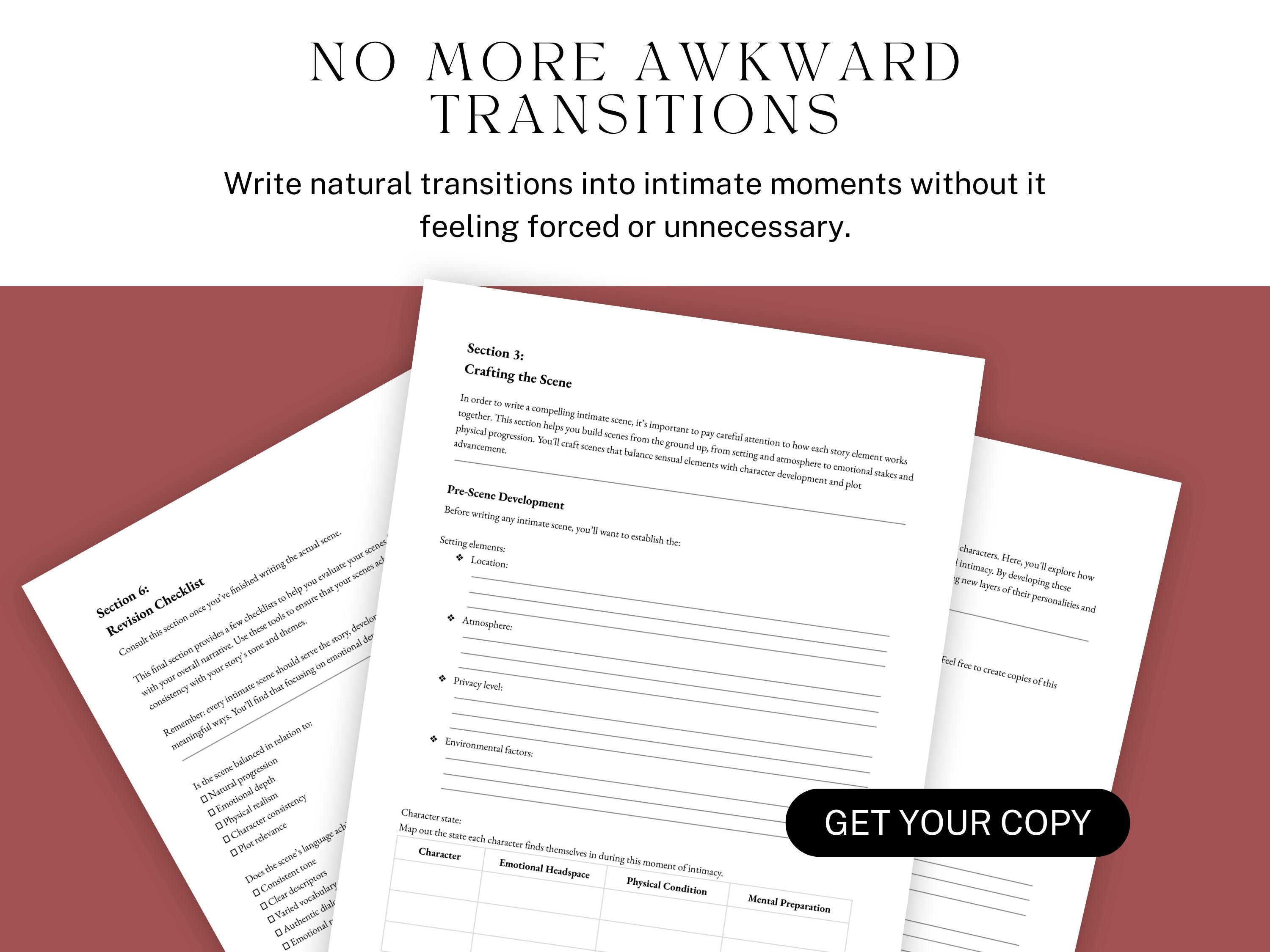 Spicy Romance Scene Workbook | Intimate Writing Guide | Fade-to-black ...