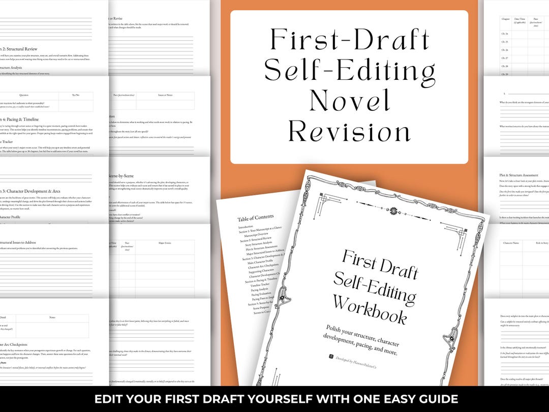First Draft Novel Revision Self-editing Workbook | Book Writing Guide ...