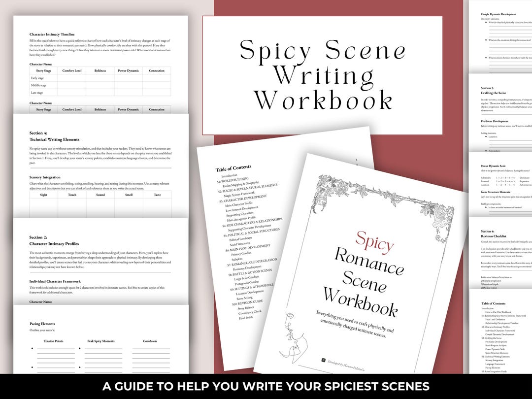 Spicy Romance Scene Workbook | Intimate Writing Guide | Fade-to-black ...