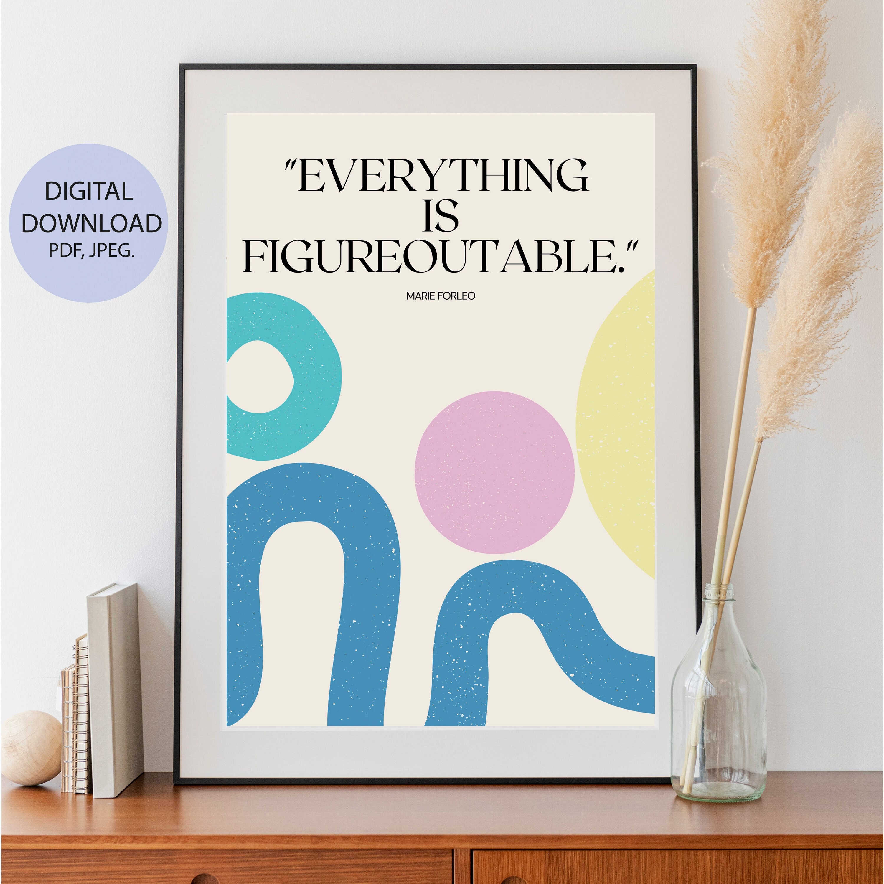 Digital Download - Quote Wall Art Printable Poster - ''everything is ...