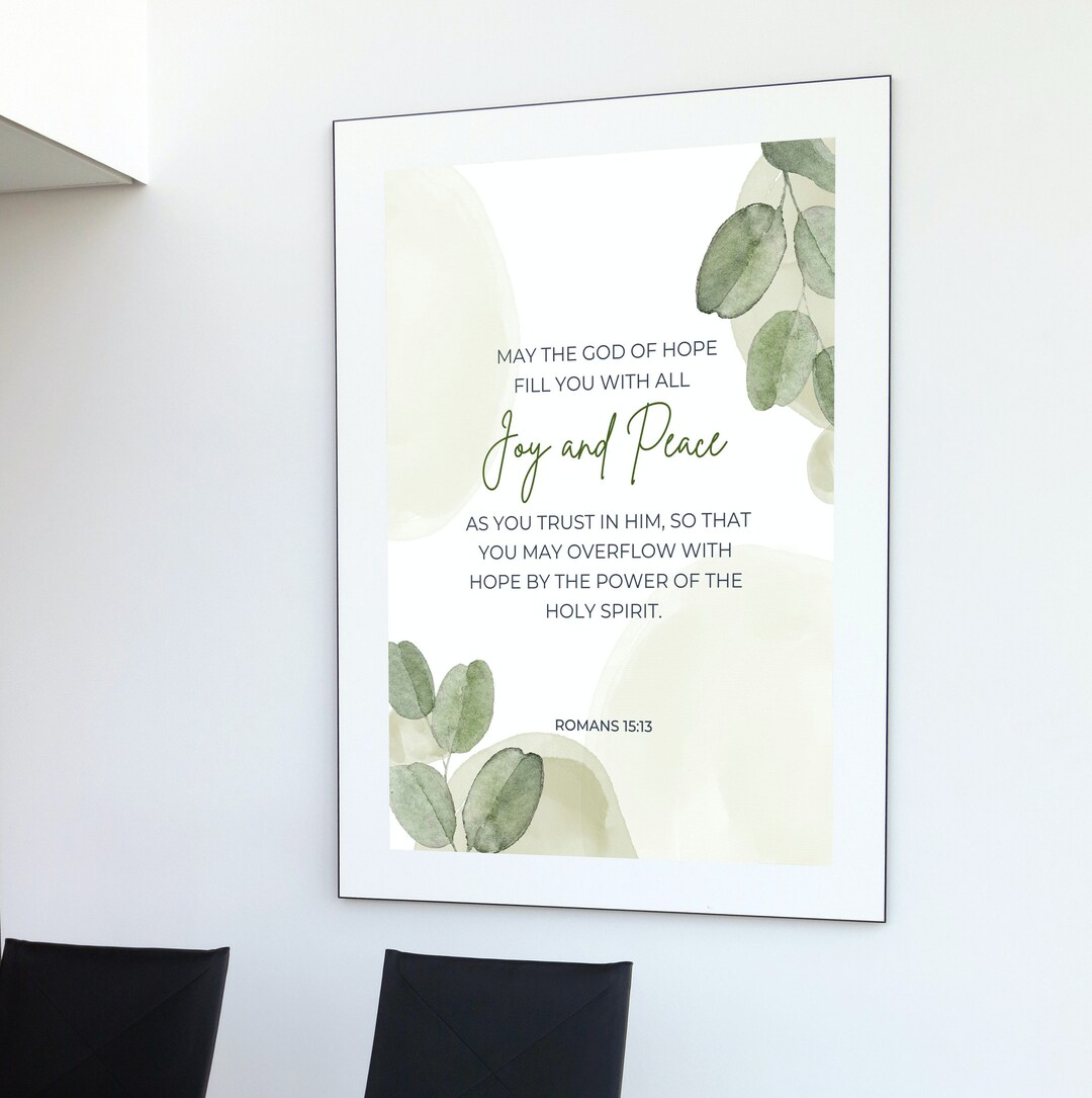 Christian Wall Art, Printable, Bible Verse, Romans 15:13, Scripture ...