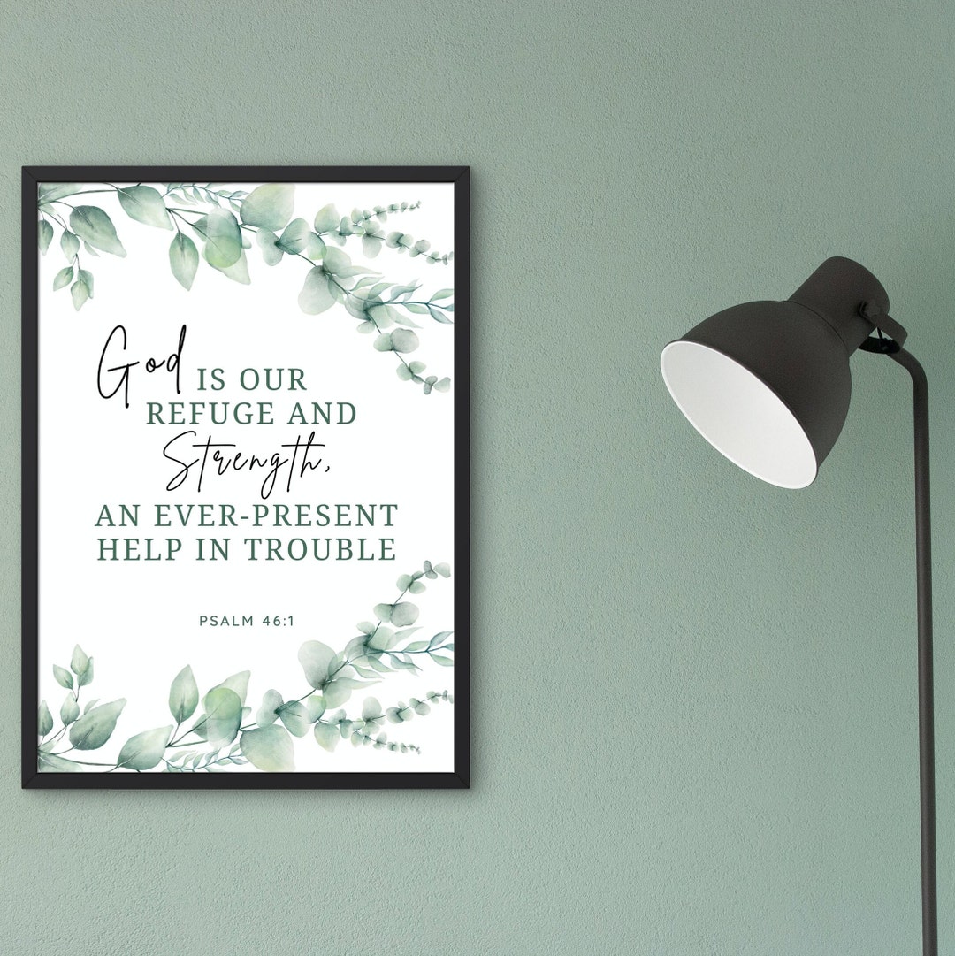 Christian Wall Art, Printable, Bible Verse, Psalm 46.1, Scripture Wall ...