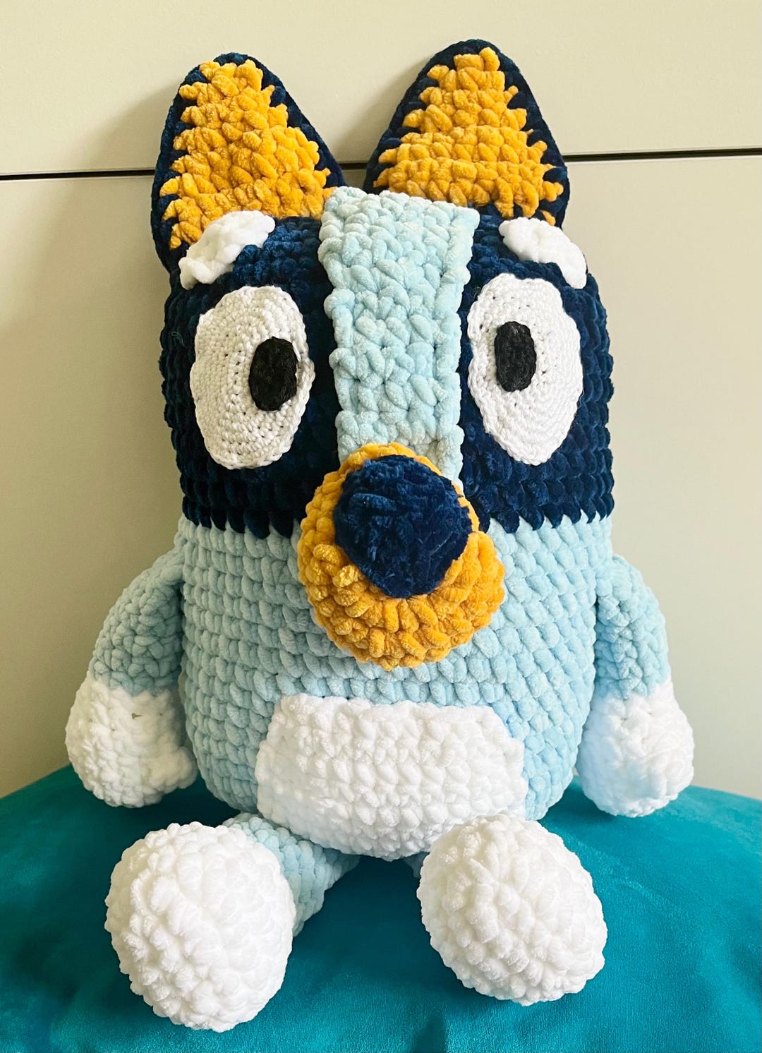 Bluey - Large Crocheted Bluey Plush Toy - Etsy UK