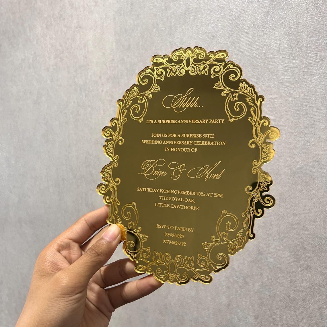 Luxury Acrylic Wedding Invitation - Plexiglass - Engraved Acrylic ...