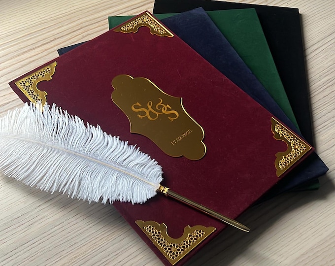 Personalized A4 Red Nikah Certificate Book Thumbprints and Signature ...