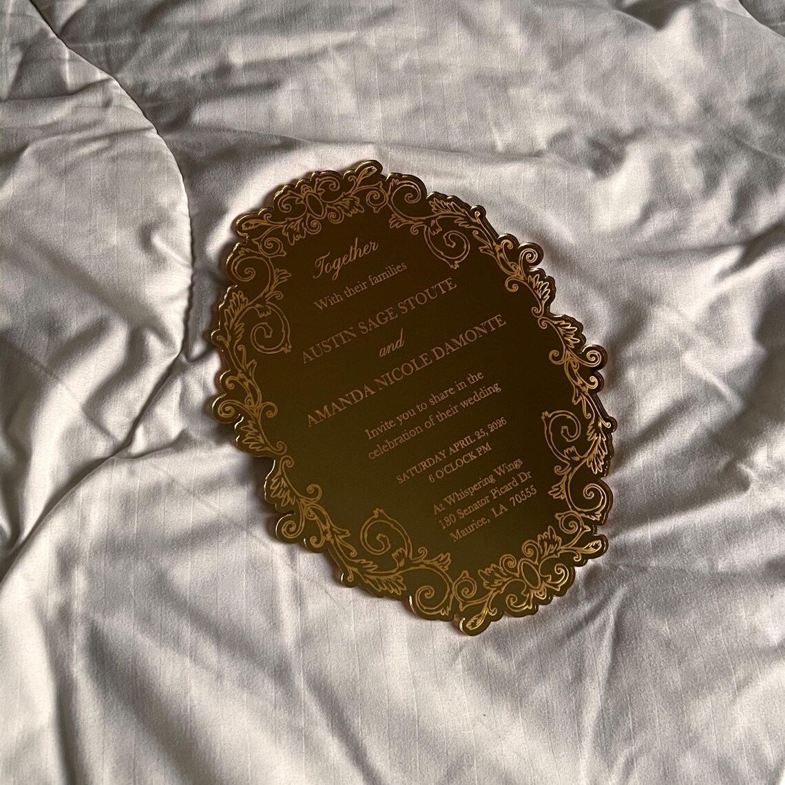 Luxury Acrylic Wedding Invitation - Plexiglass - Engraved Acrylic ...