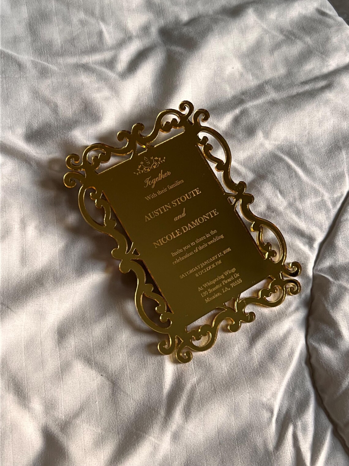 Luxury Acrylic Wedding Invitation - Plexiglass - Engraved Acrylic ...