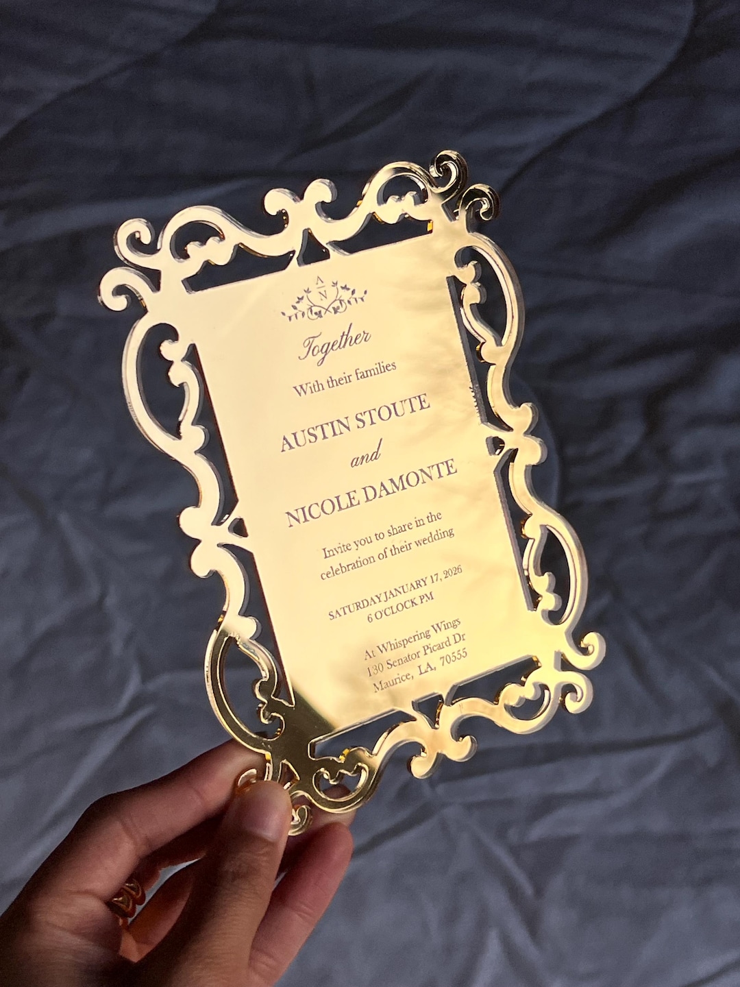 Luxury Acrylic Wedding Invitation - Plexiglass - Engraved Acrylic ...