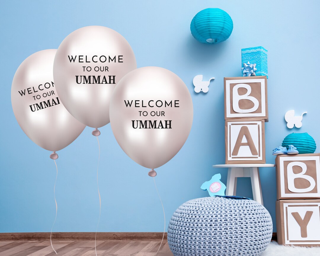 Custom Baby Shower Balloons Islamic Baby Balloons Welcome to Our Ummah ...