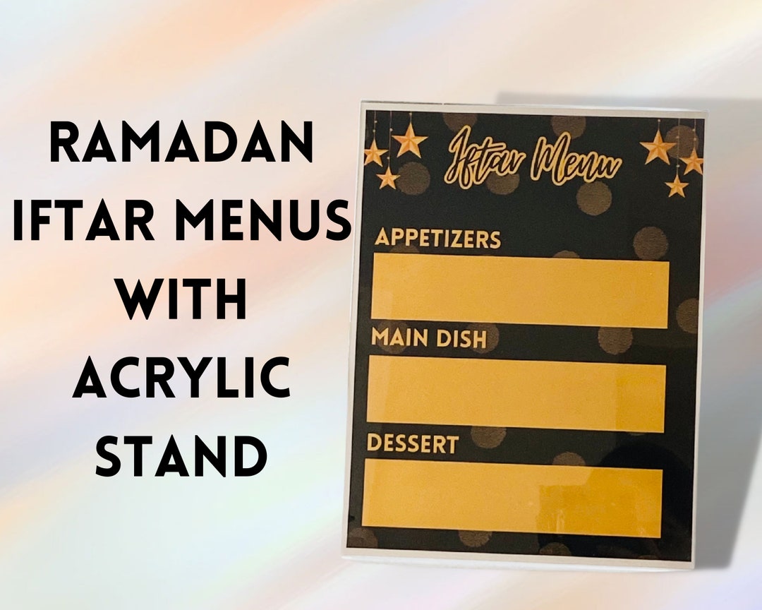 Ramadan Iftar Menus With Acrylic Stand Ramadan Table Decor Ramadan Menu ...