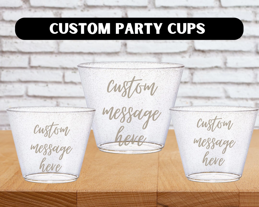 Custom Party Cups Reusable 9 Oz Party Cups Disposable Gold Party Cups ...