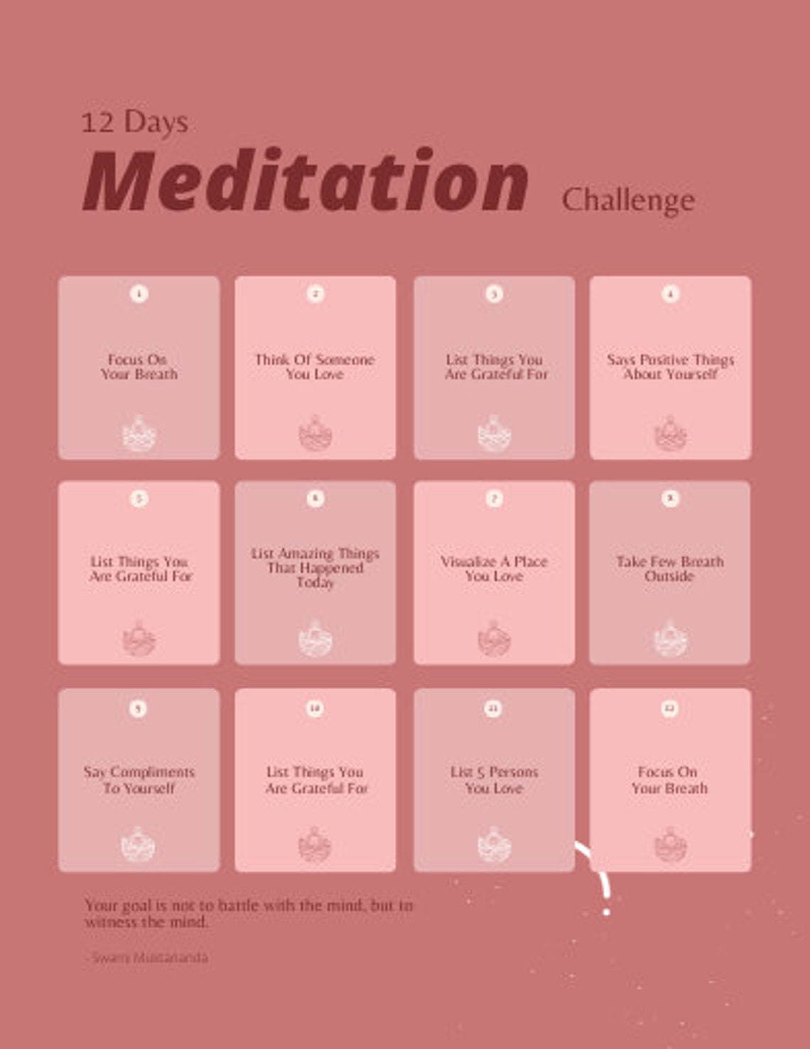 Printable Meditation Challenge - Etsy
