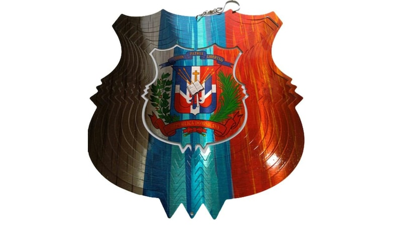 Dominican Coat of Arms 12" Stainless Steel Wind Spinner - Etsy