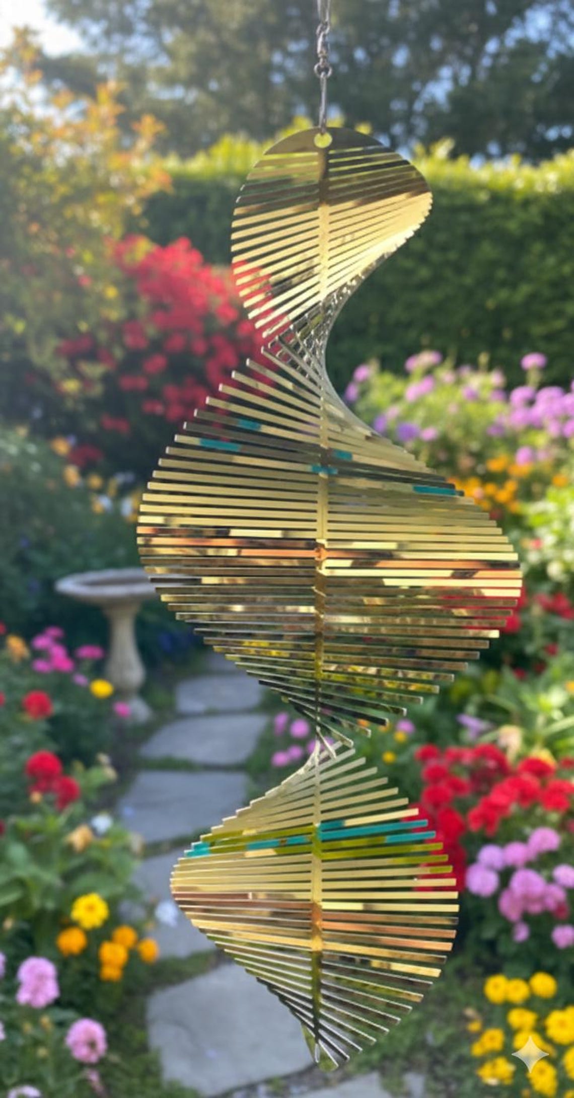Helix Wind Spinner Stainless Steel Rotating 3D Sculpture for Outdoors ...