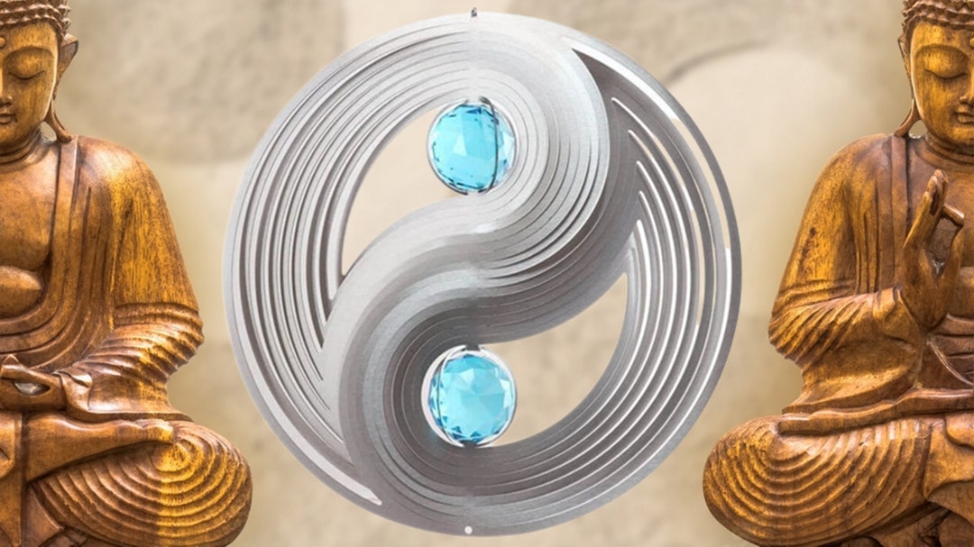 Yin Yang 12" Stainless Steel Wind Spinner - Etsy