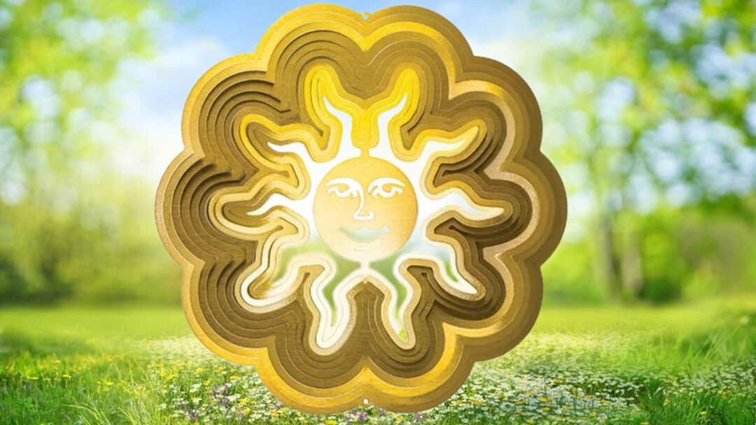 Gold Sun Stainless Steel Wind Spinner - Etsy