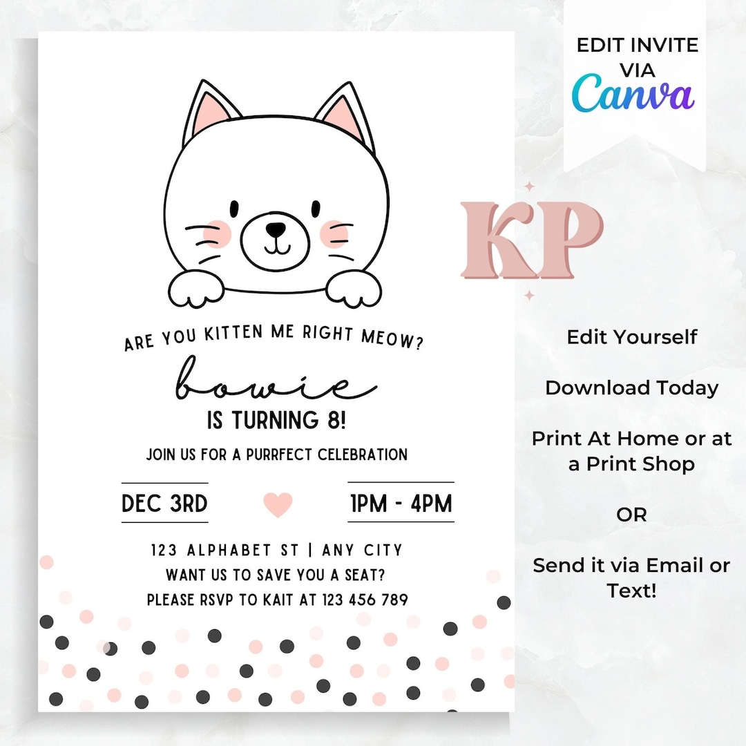 Kitty Party Invitation | CANVA Invite Template | Digital Invite ...