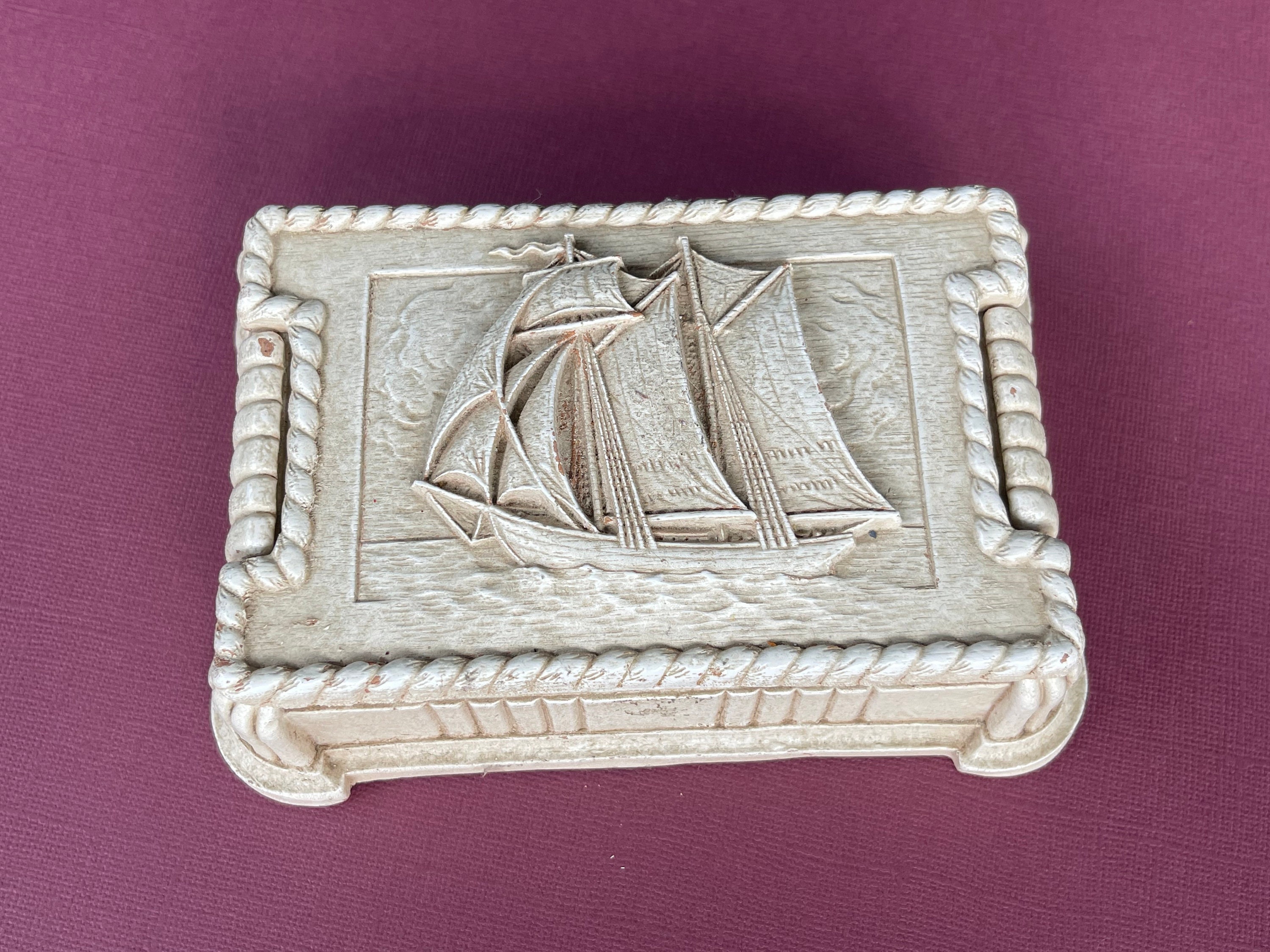 1940s Syroco Wooden Maritime Box With Lid Trinket or - Etsy