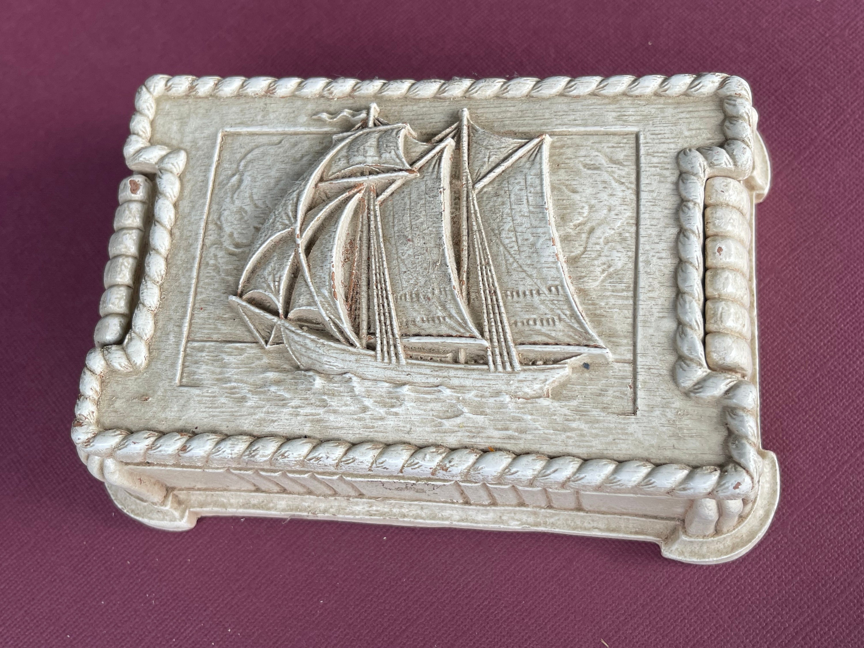 1940s Syroco Wooden Maritime Box With Lid Trinket or - Etsy