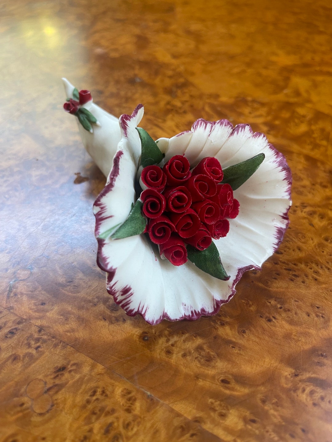 Wrapped Red Roses- Vintage Capodimonte Savastano Italy Porcelain - Etsy