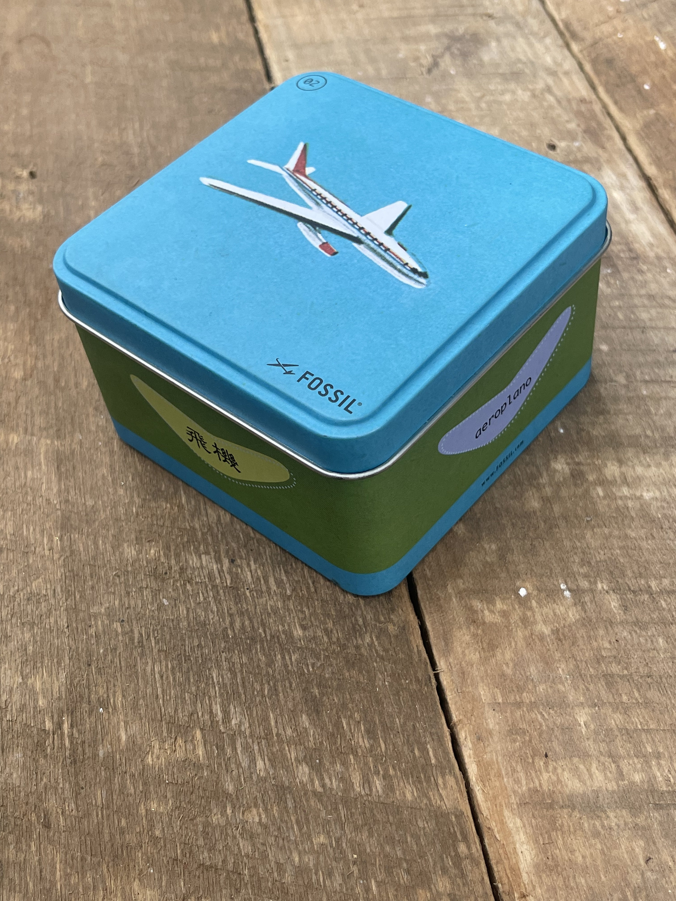Y2K Fossil Brand Mens Wrist Watch Tin Airplane Model Empty Tin Box - Etsy