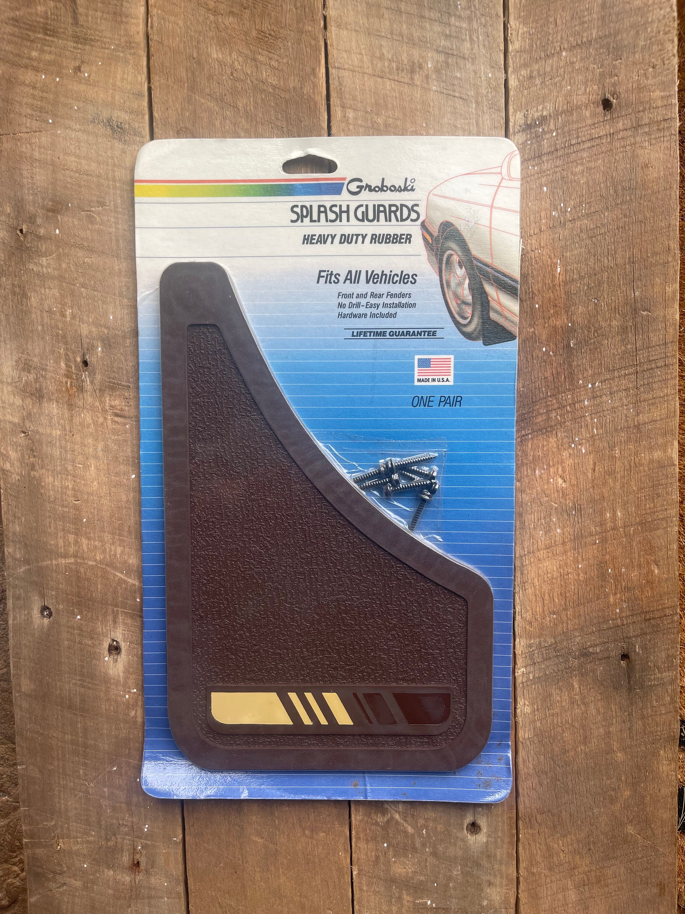 Pair of Groboski Splash Guards - Brown Heavy Duty Rubber - Fits All ...