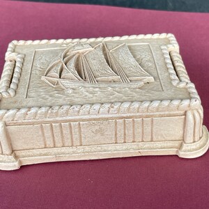 1940’s Syroco Wooden Maritime Box With Lid - Trinket or Jewelry Holder ...