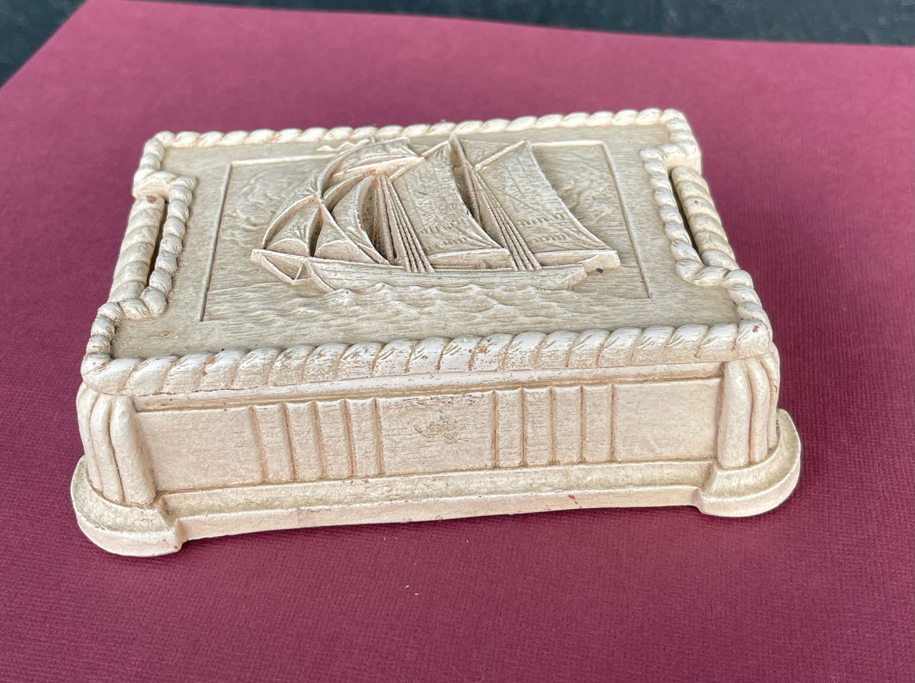 1940s Syroco Wooden Maritime Box With Lid Trinket or - Etsy