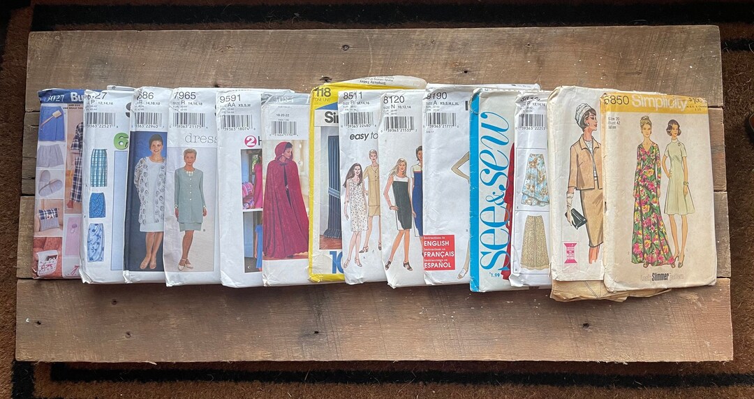 Vintage Assorted Sewing Patterns 5850, 6785, 8416, 6523, 8190, 8511 ...