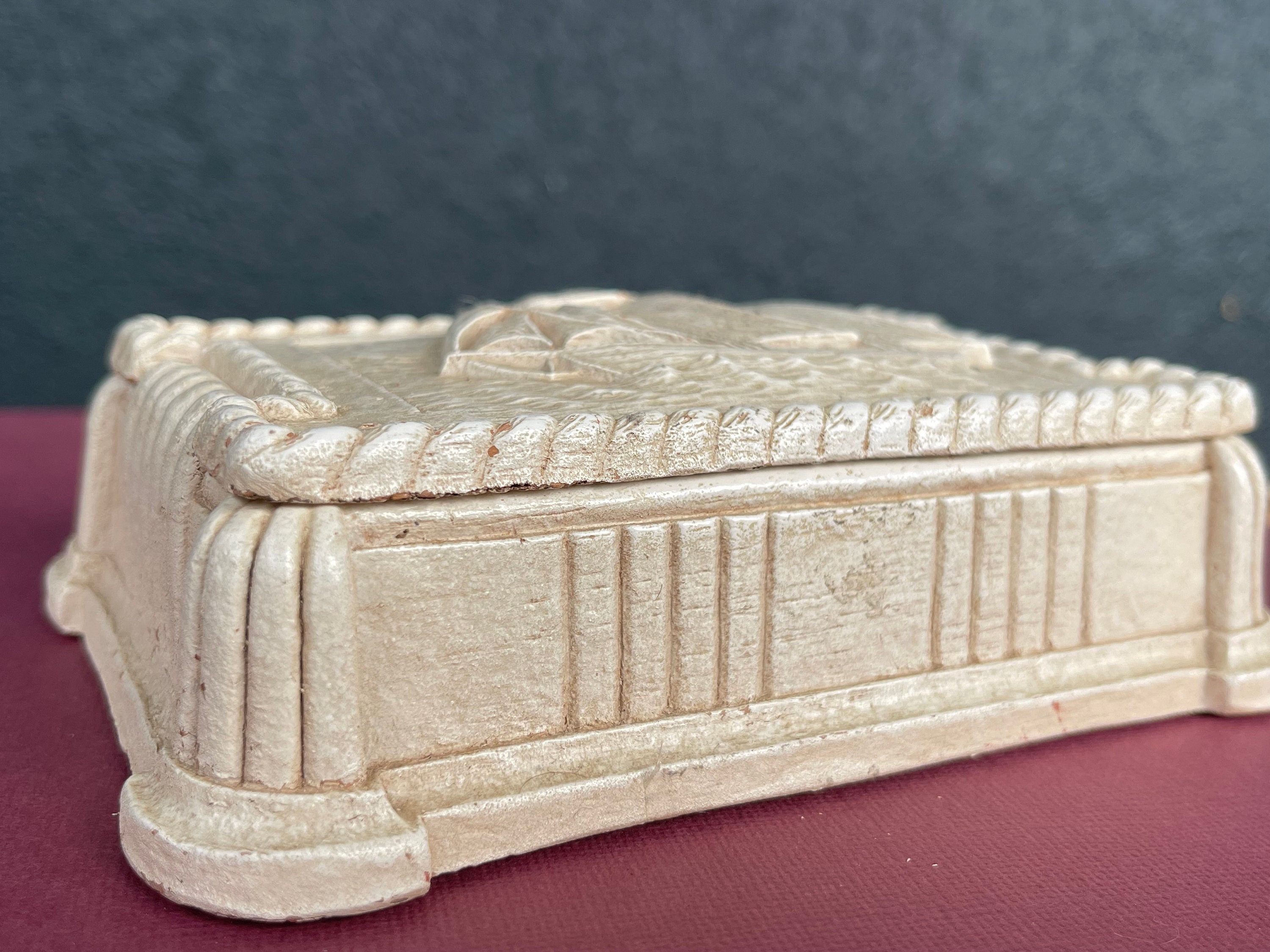 1940’s Syroco Wooden Maritime Box With Lid - Trinket or Jewelry Holder ...