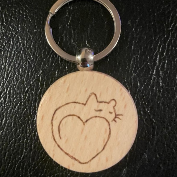 Wood Burned Keychain - Etsy