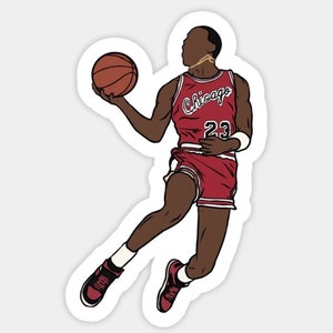 Michael Jordan Dunk Contest Glossy Sticker 3, Water Resistant Laptop ...