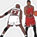 Derrick Rose Vs Michael Jordan Glossy Sticker 3, Water Resistant Laptop ...