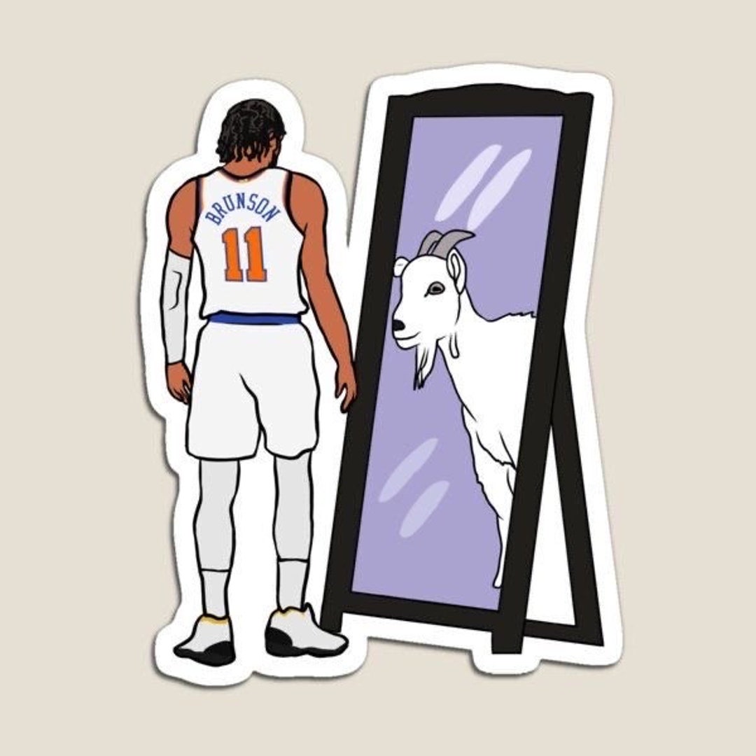 Jalen Brunson Mirror GOAT Glossy Sticker 3, Water Resistant Laptop and ...