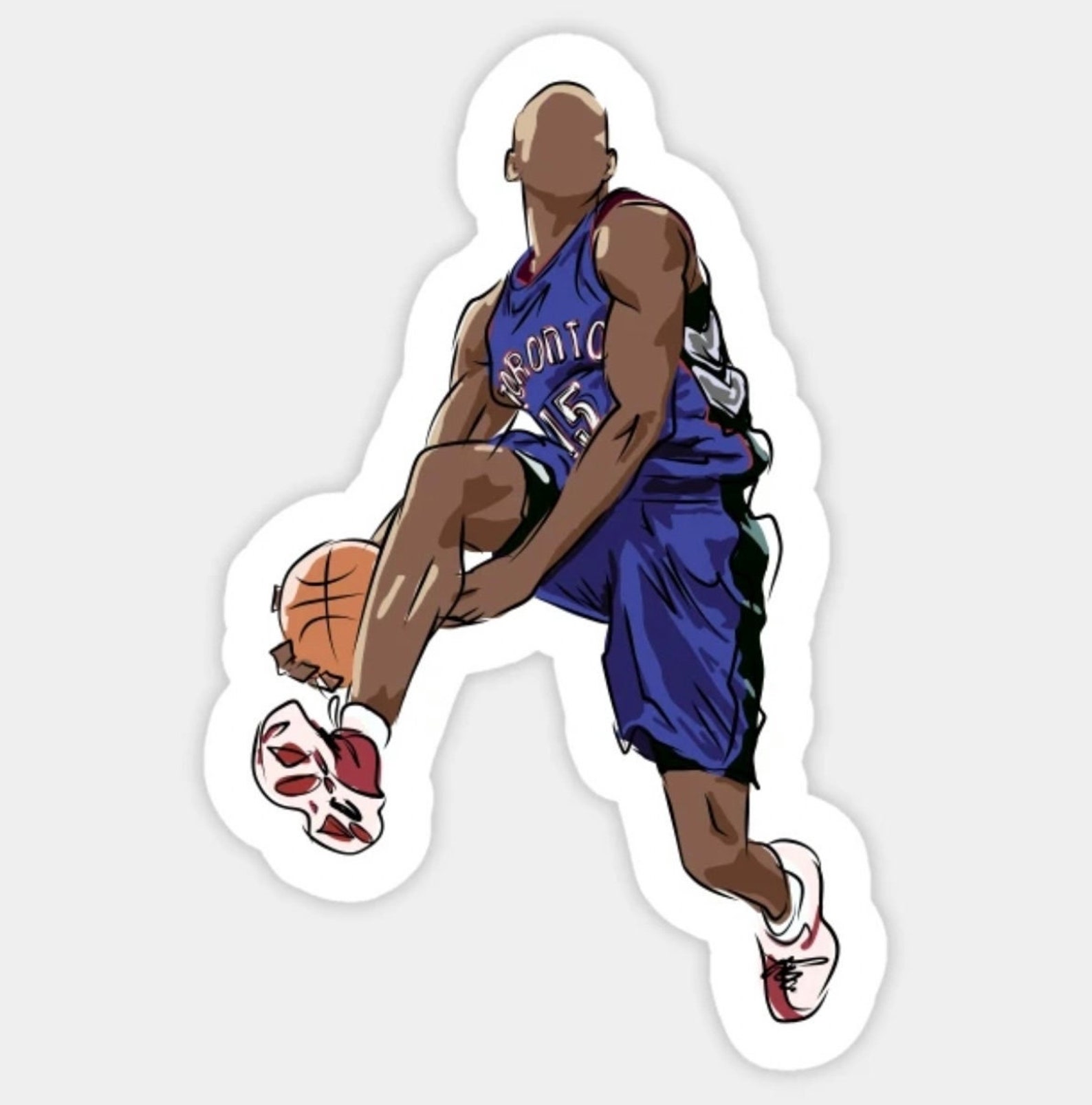 Vince Carter Dunk Sketch Glossy Sticker 3 Water Resistant - Etsy