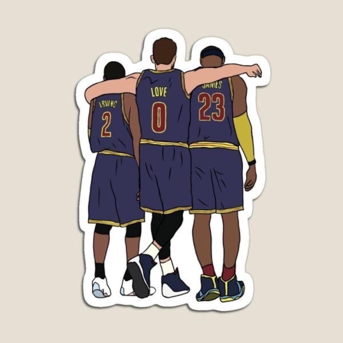 Kyrie Irving, Kevin Love & Lebron James Big 3 Glossy Sticker 3, Water ...