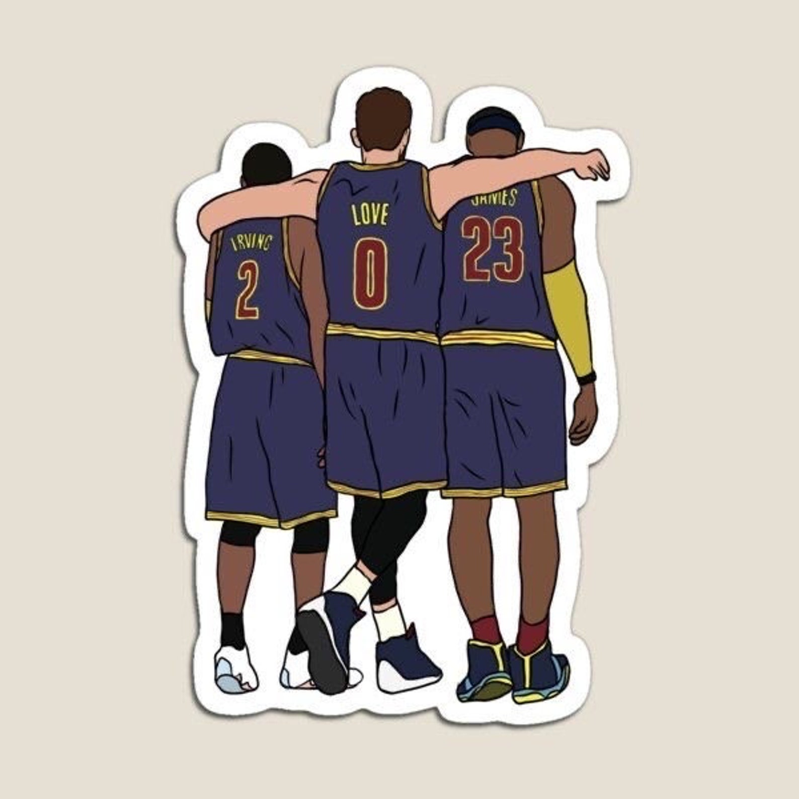 Kyrie Irving, Kevin Love & Lebron James Big 3 Glossy Sticker 3, Water ...