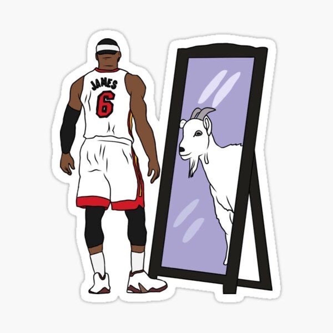 Lebron James Mirror GOAT Miami Glossy Sticker 3 Water - Etsy