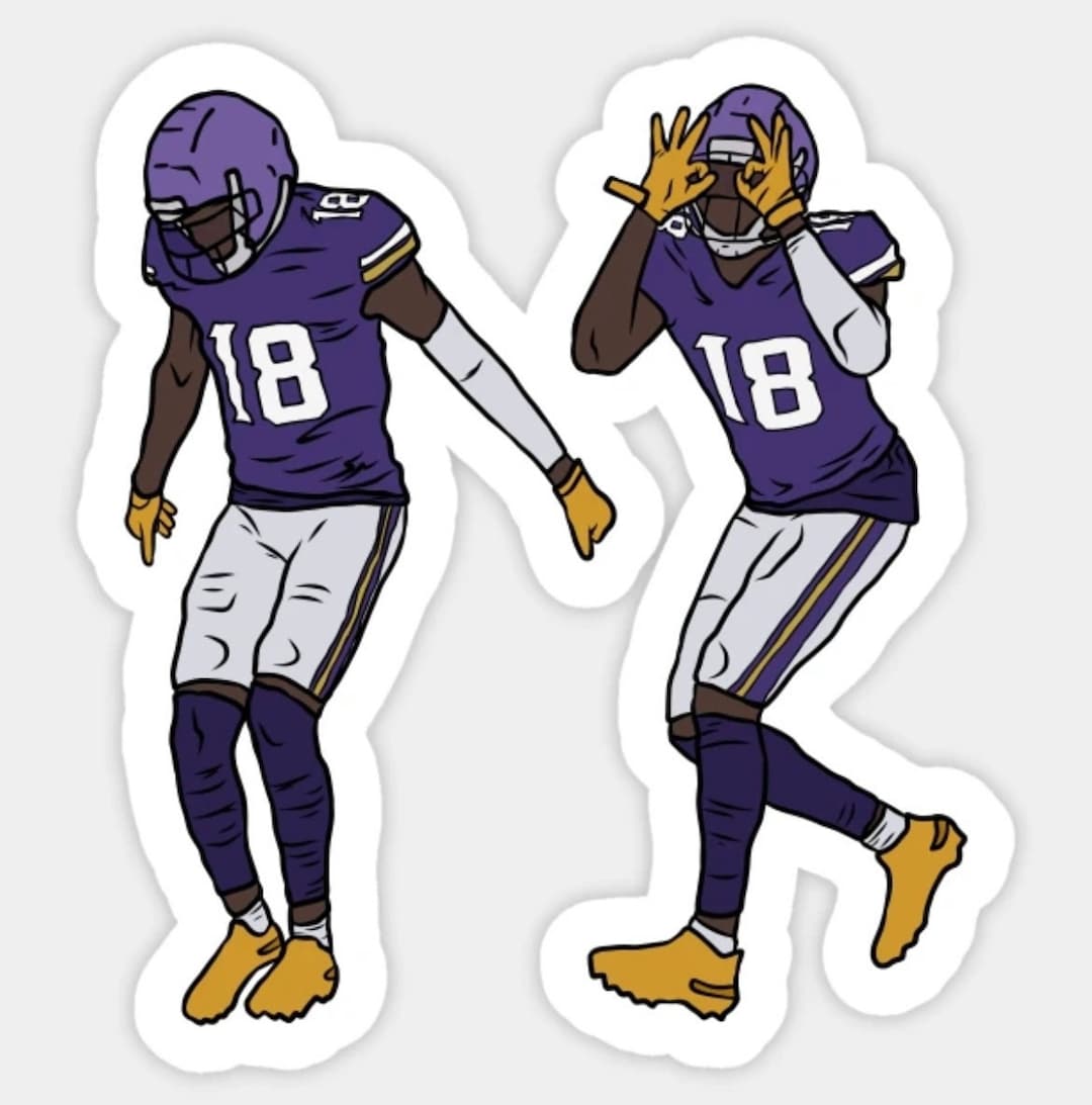 Justin Jefferson Griddy Glossy Sticker 3, Water Resistant Laptop and ...