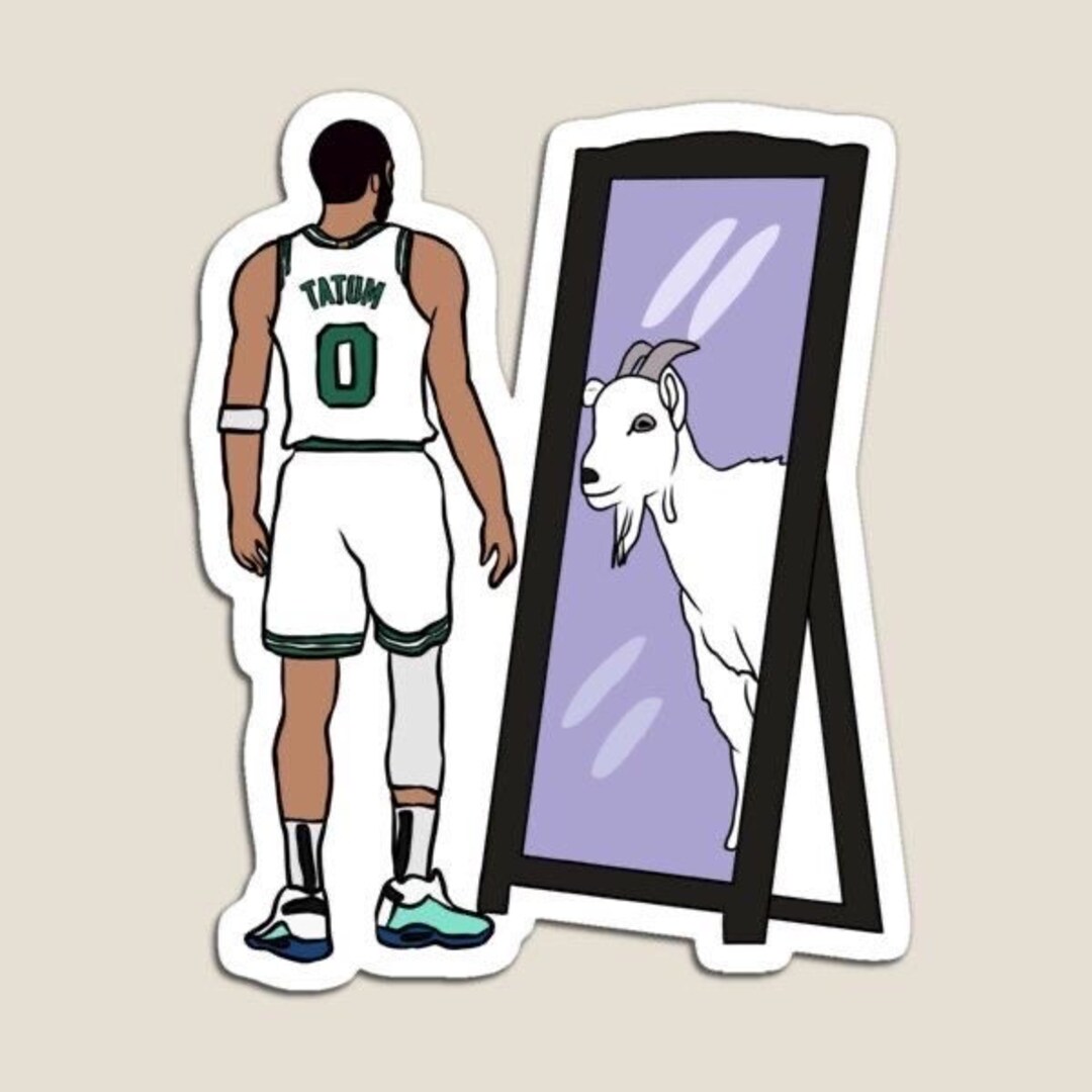 Jayson Tatum Mirror GOAT Glossy Sticker 3, Water Resistant Laptop and ...