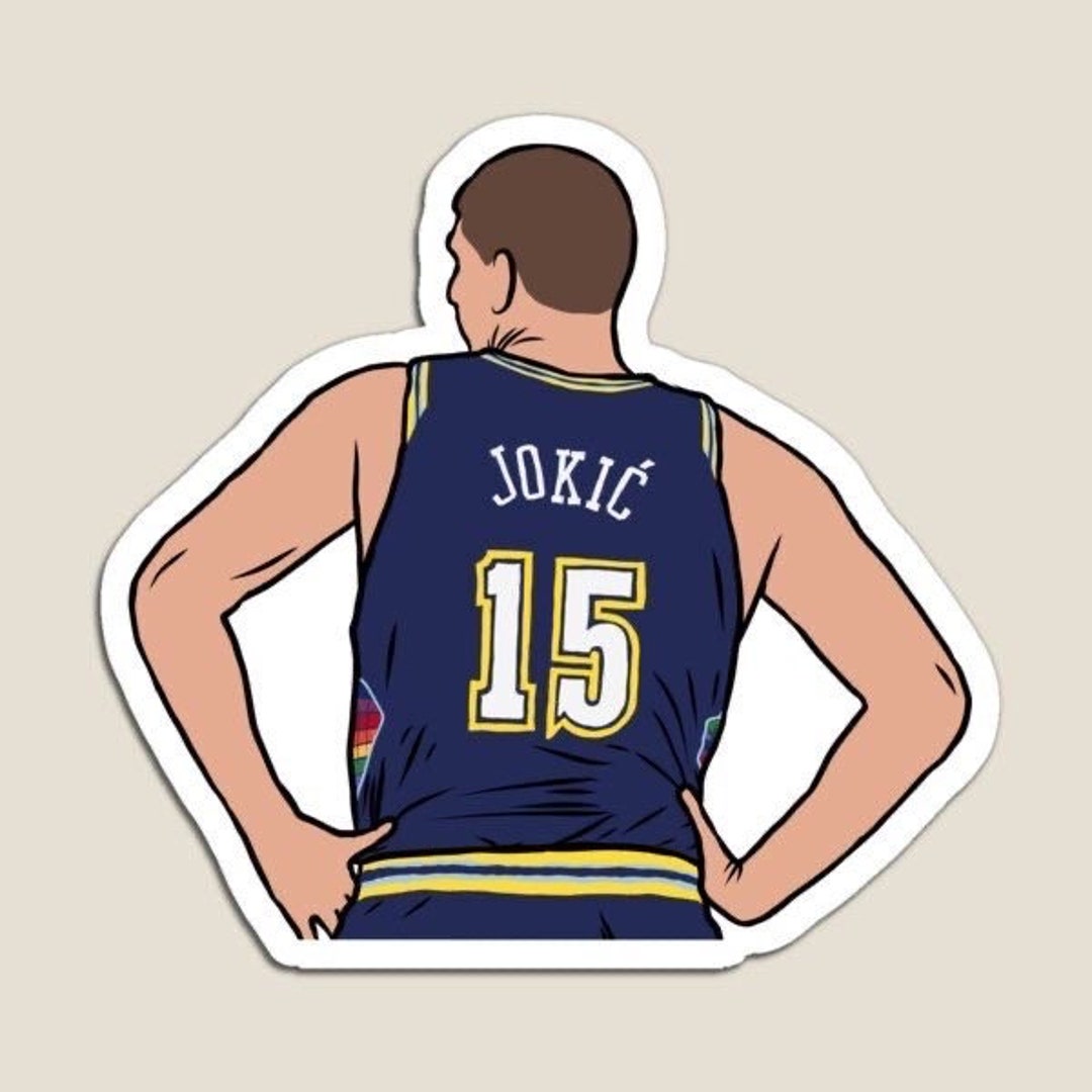 Nikola Jokic Back-to Glossy Sticker 3, Water Resistant Laptop and Phone ...